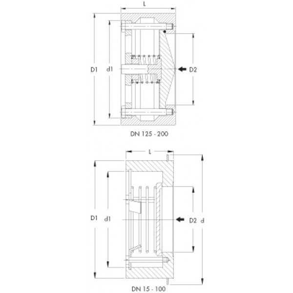 Wafer type check valve Econ - Fig. 2634 - DN 32 / PN 40 EC026340032RRB6